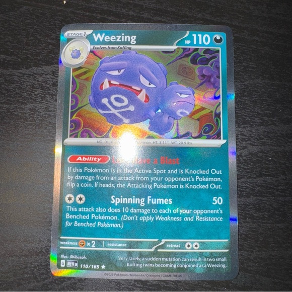 Pokemon | Accessories | Pokemon Weezing 1165 Holo Card | Poshmark